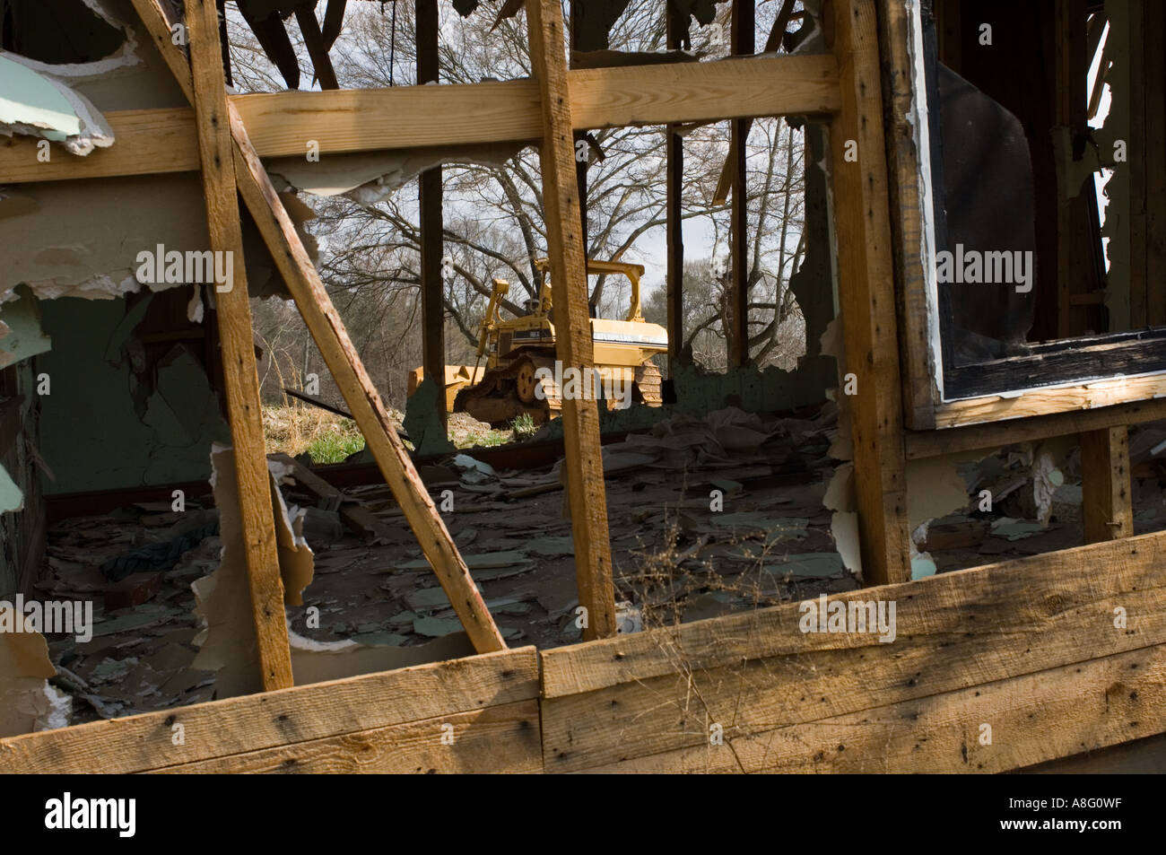 House being razed for new home construction Stock Photo - Alamy