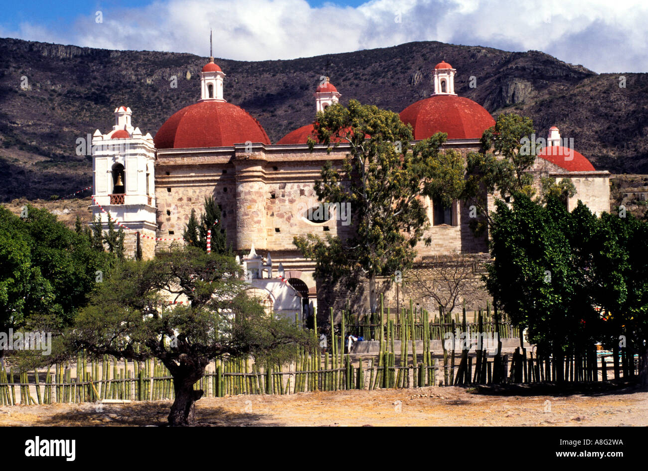 Mixtec city Mitla Mexico Mexican Church Cactus Stock Photo - Alamy