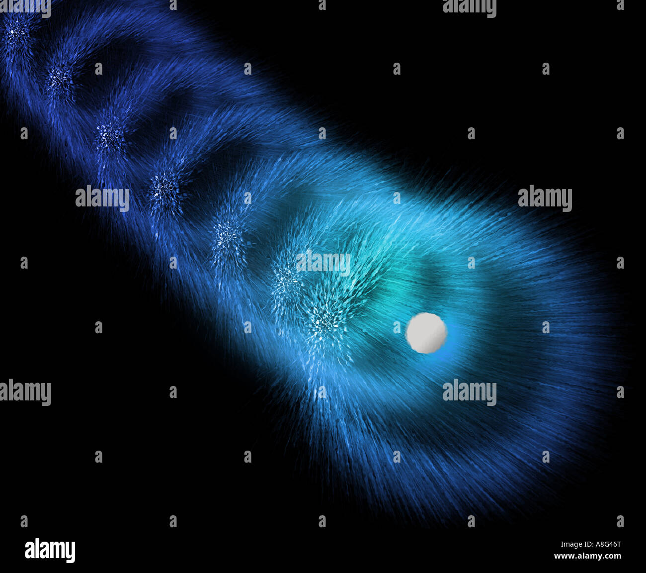 A space object exploding into space a the point of creation Stock Photo ...