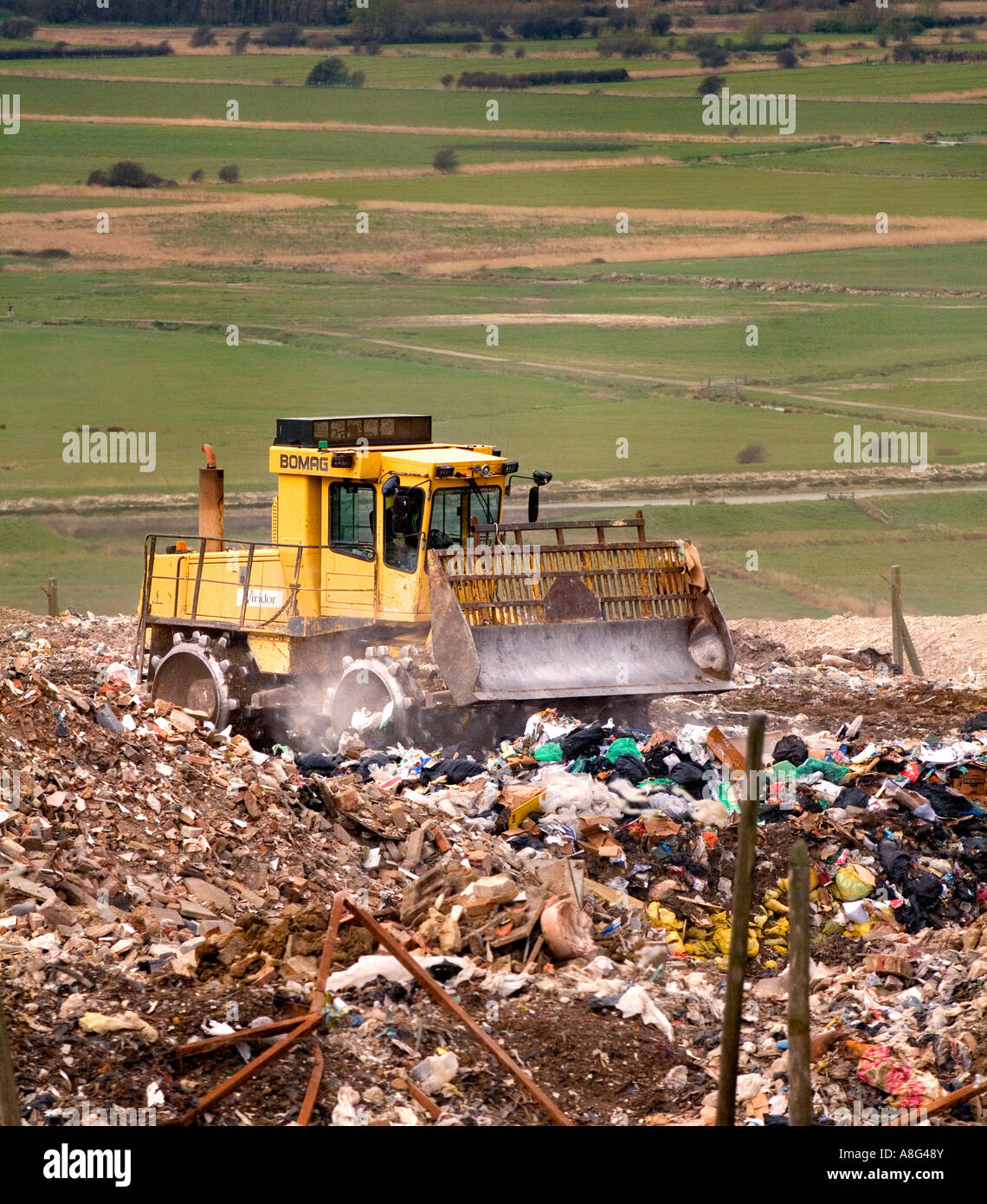 Bulldozer On A Waste Disposal High Resolution Stock Photography and ...