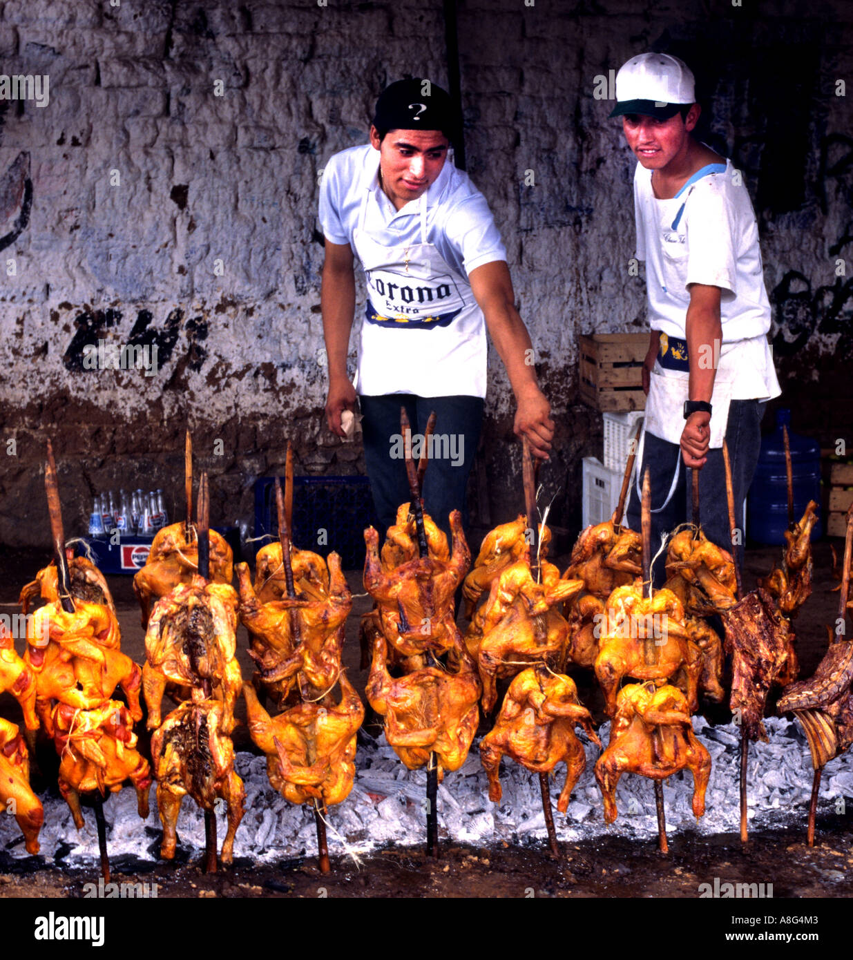 Mexico Oaxaca Mexican Chicken Restaurant Chickens Stock Photo - Alamy