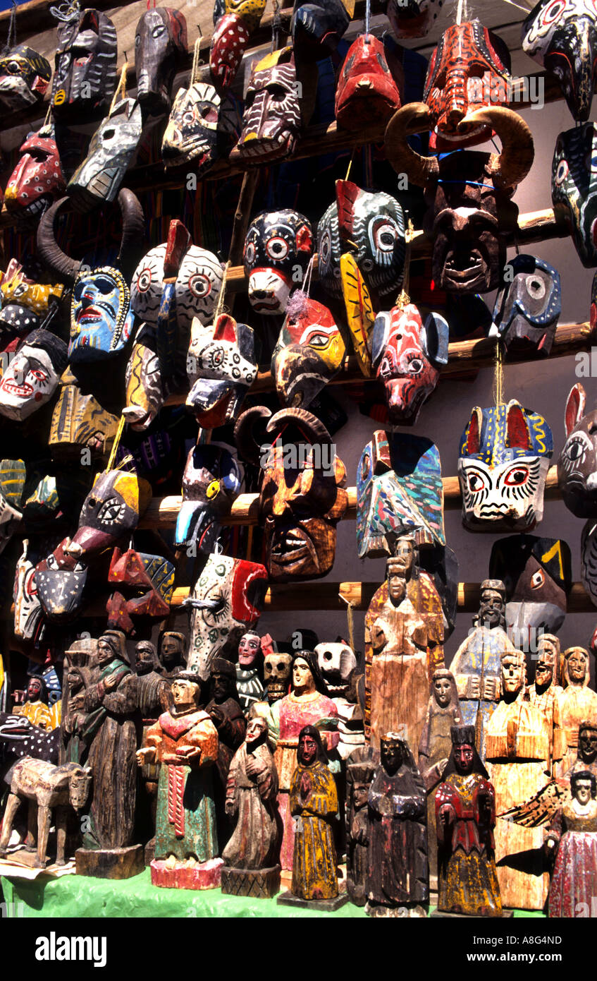 Mexico Oaxaca Mexican Mask market masks Mexican Stock Photo - Alamy