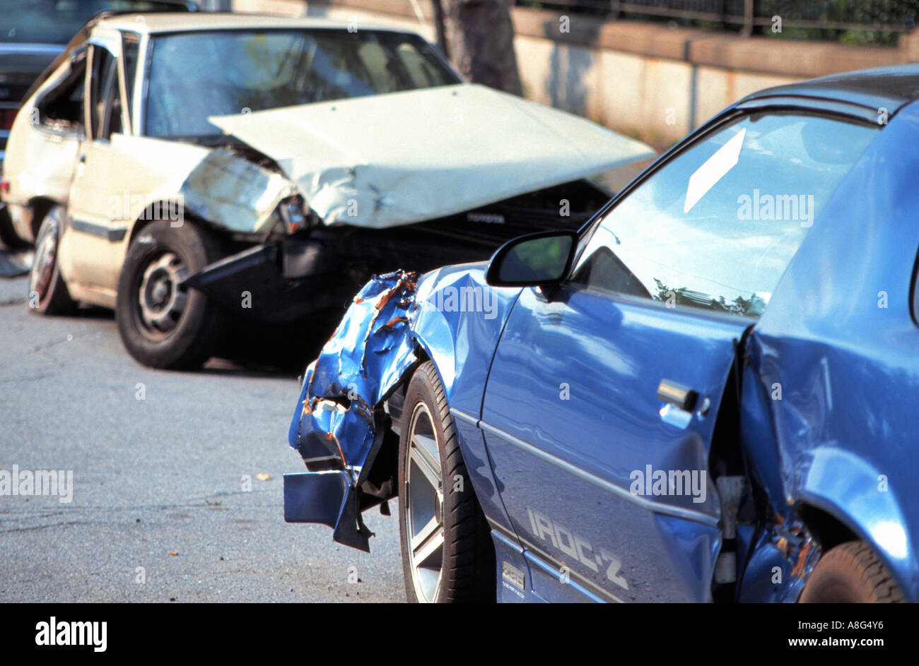 cars after collision, USA Stock Photo - Alamy