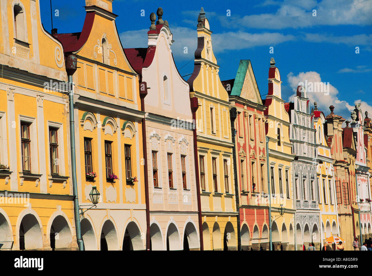 old-fashioned buildings, Telc, Czech Republic Stock Photo - Alamy