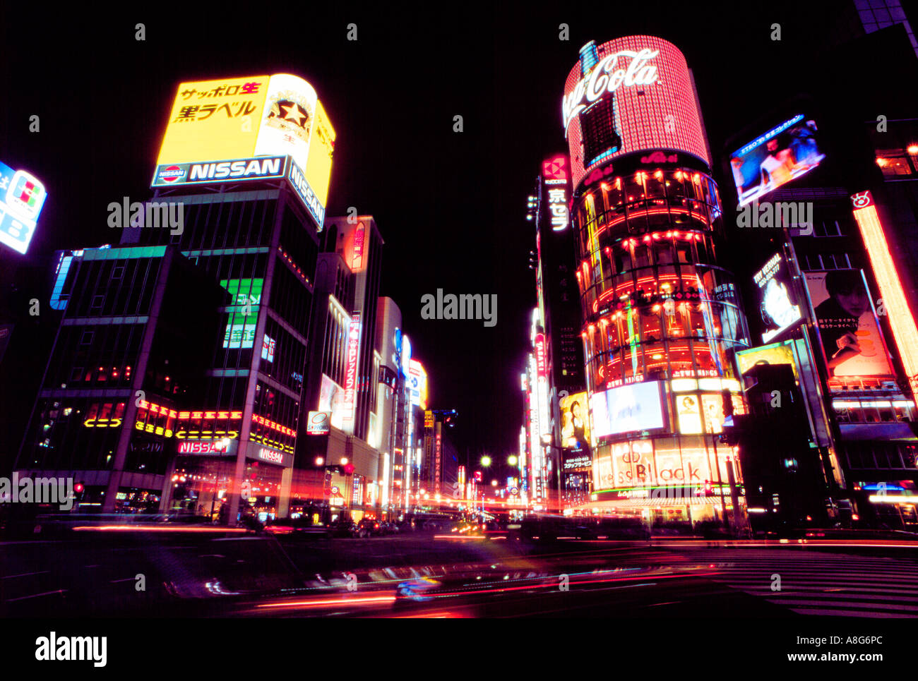 neon lights, Ginza, Tokyo, Japan Stock Photo - Alamy