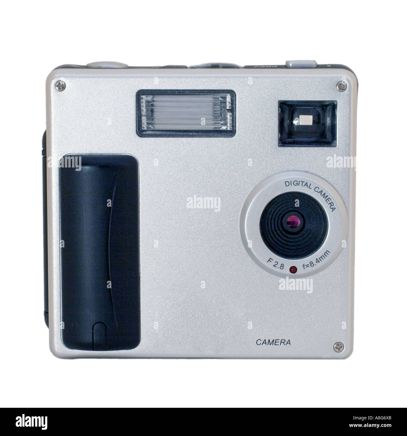 Digital Camera Front On White Background Stock Photo - Alamy