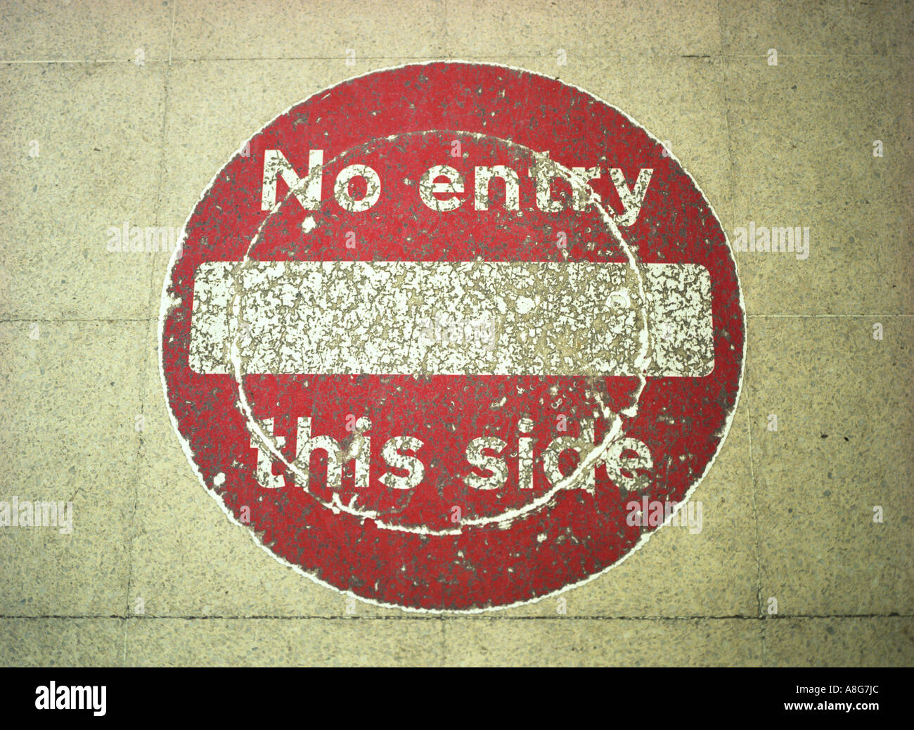 A red sign reading No entry this side Stock Photo - Alamy