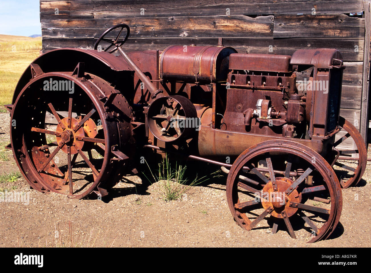 Rusty old tractor at ghost town, Molson, Washington, USA Stock Photo ...