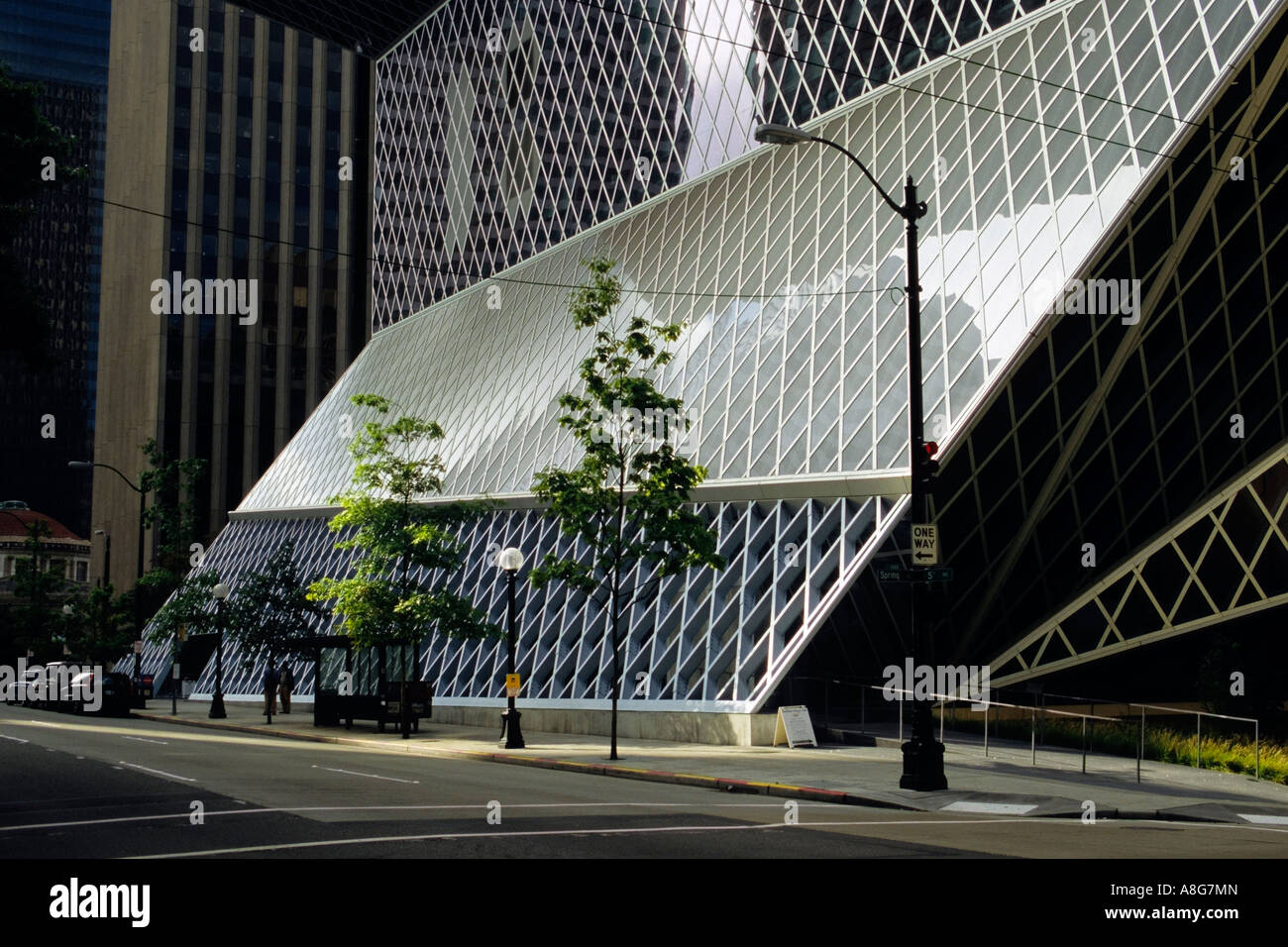 Central Library (2004) designed by Rem Koolhaas, Seattle Public Library ...