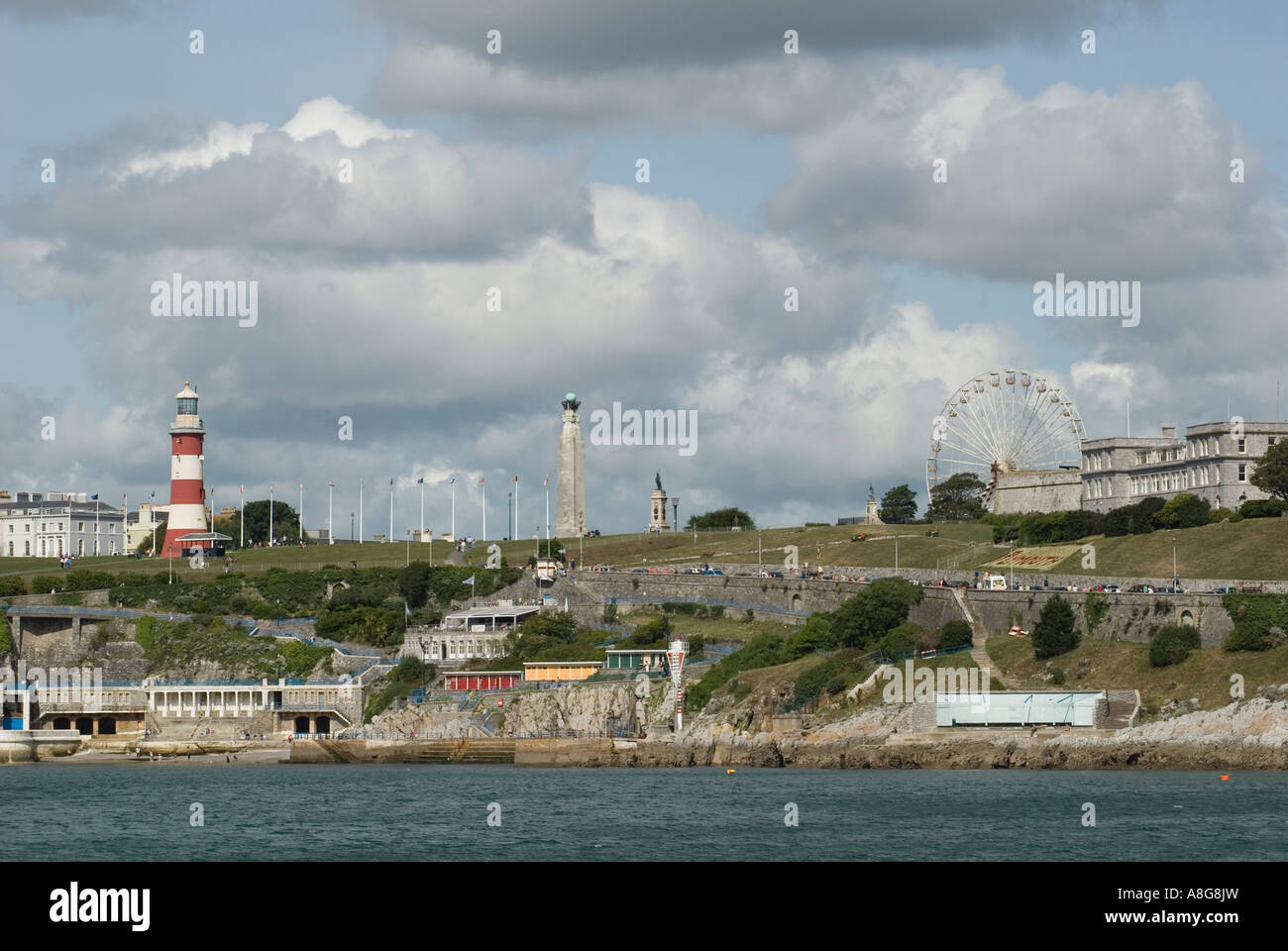 Plymouth Hoe from Mount Batten breakwater, UK Stock Photo - Alamy