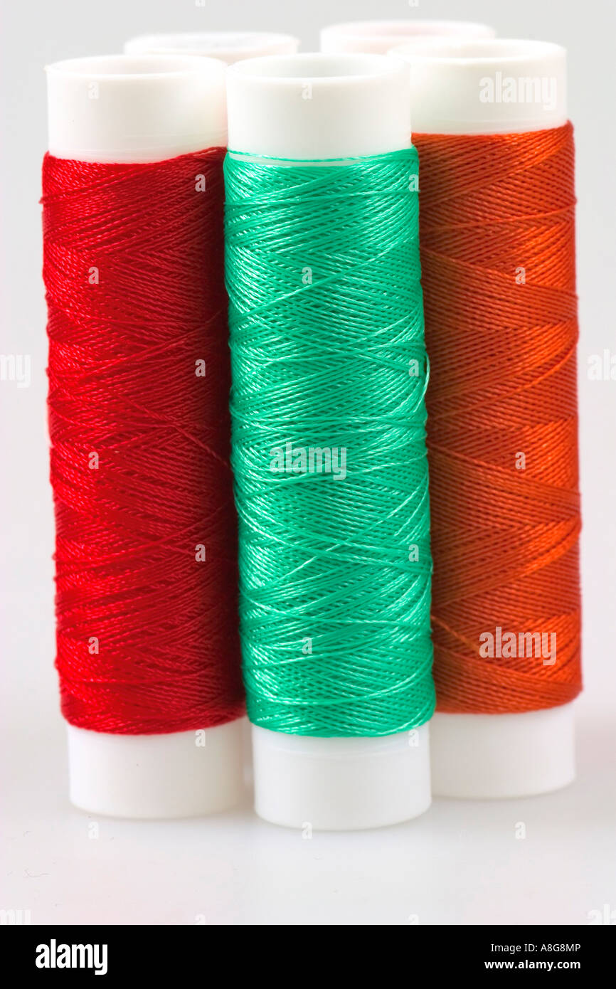 Thread of diferent colors Stock Photo - Alamy