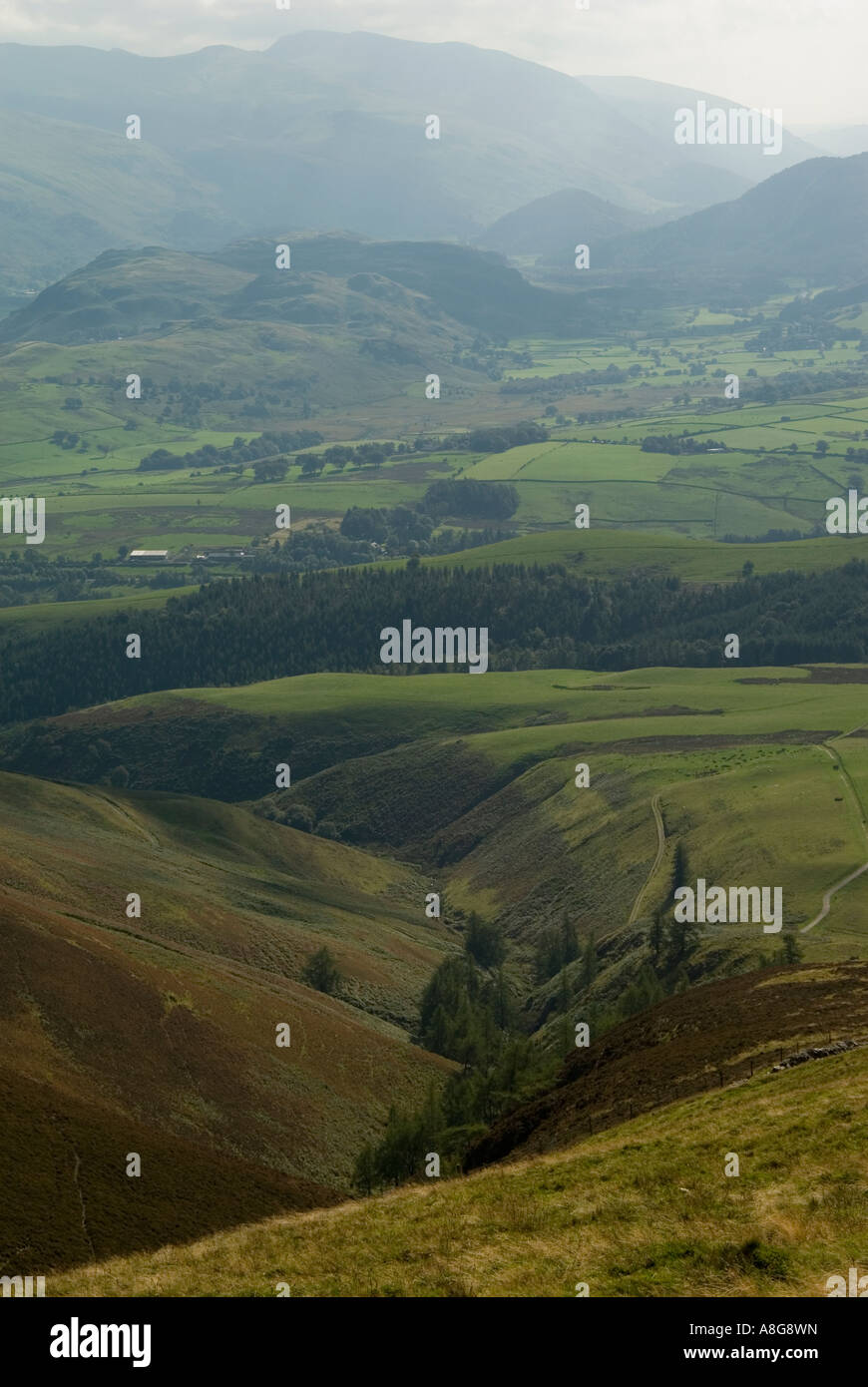 View from path to Skiddaw, Lake District Stock Photo - Alamy