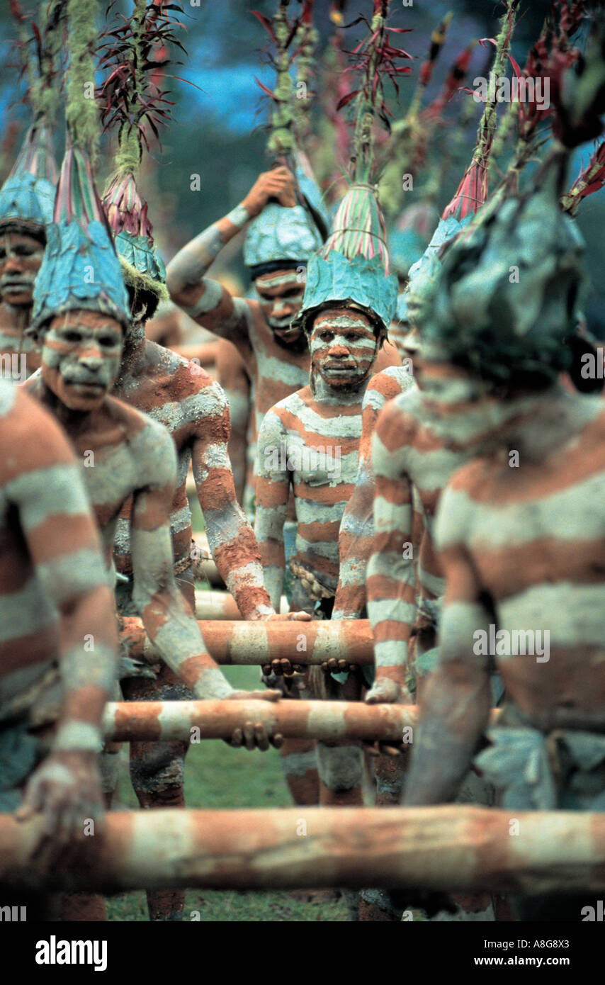 decorated aboriginals performing, Mt. Hagen, Papua New Guinea Stock ...