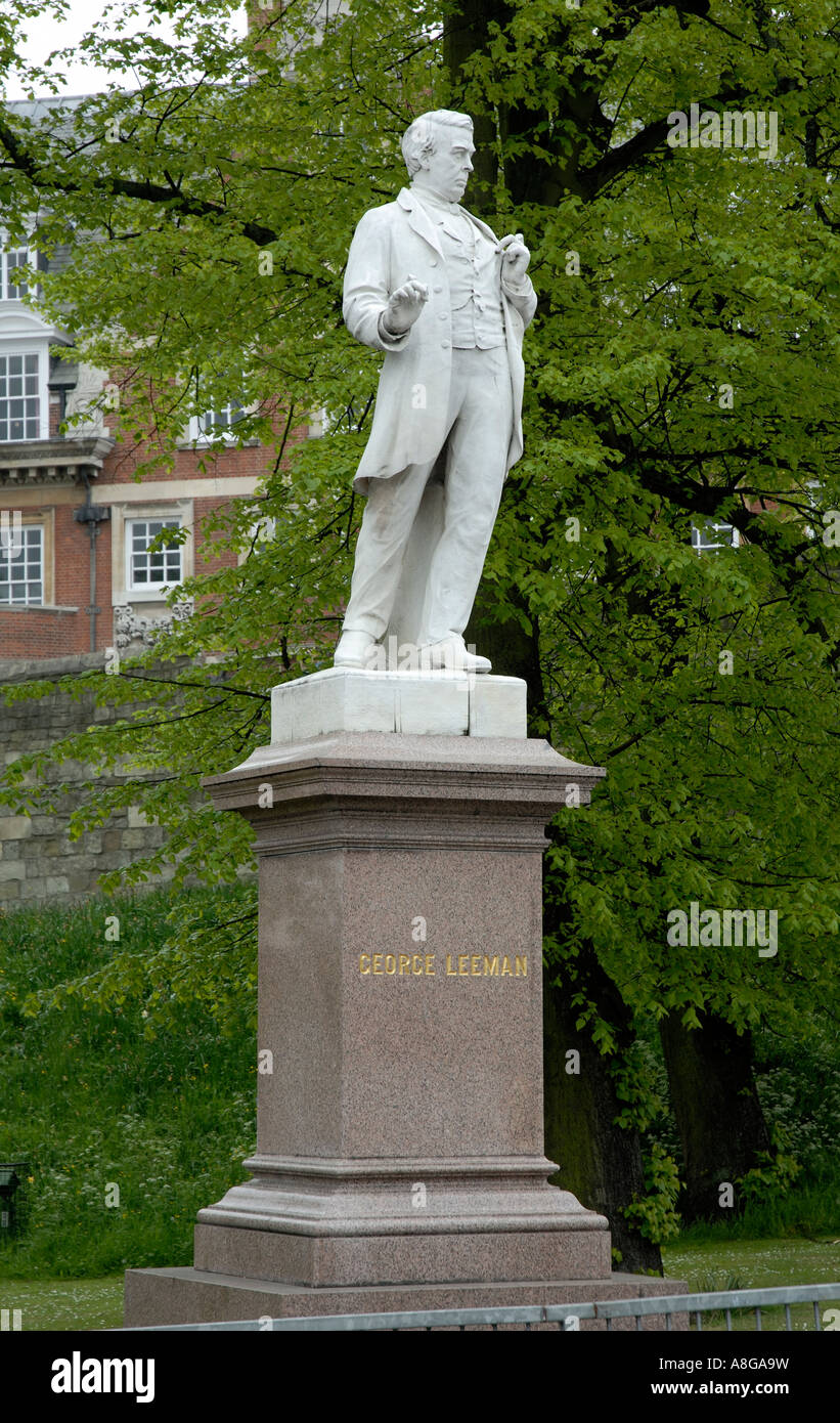 Statue in honour of the railway engineer George Leeman in York, England ...
