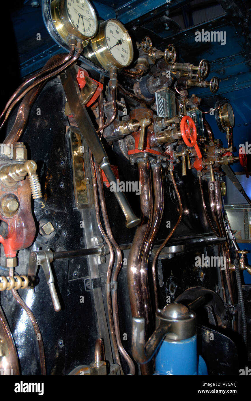The cab of "Mallard" which holds the record for the fastest steam ...