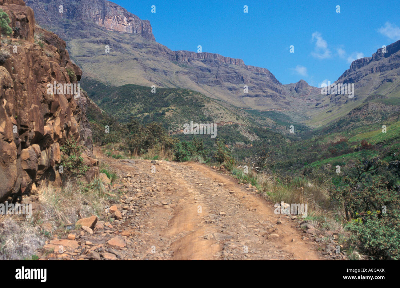 Rough Terrain of the Sani Pass to Lesotho South Africa Stock Photo - Alamy