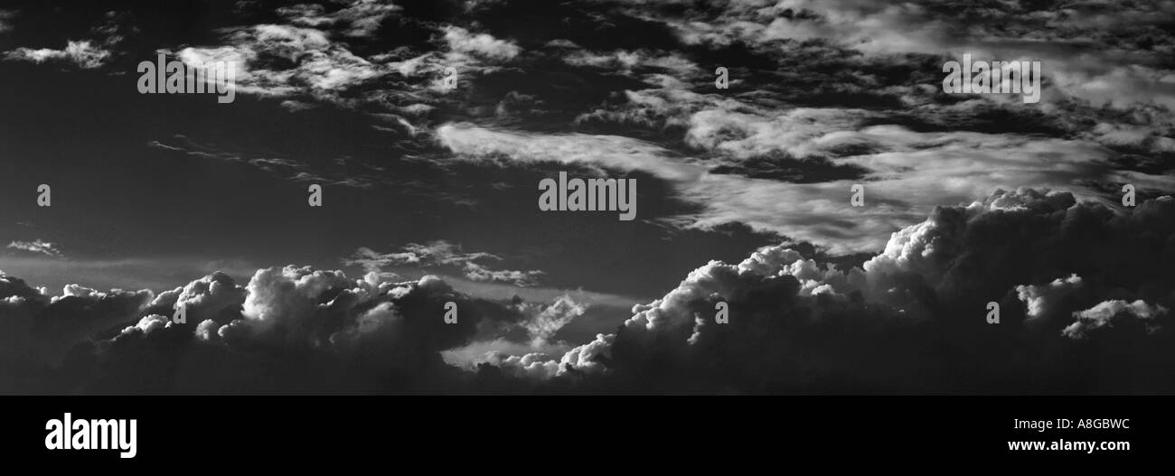 Sky clouds wide background Black and White Stock Photos & Images - Alamy