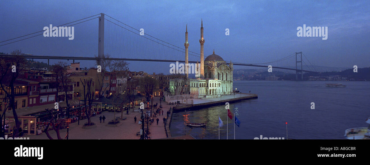 Mosque on the waterfront, Ortakoy Mosque, Bosphorus, Istanbul, Turkey ...