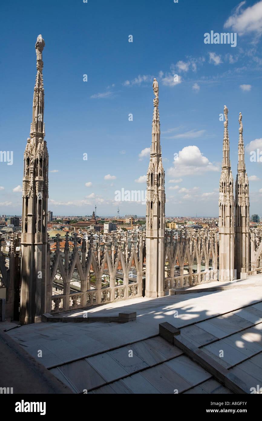 Milan Duomo roof Stock Photo - Alamy