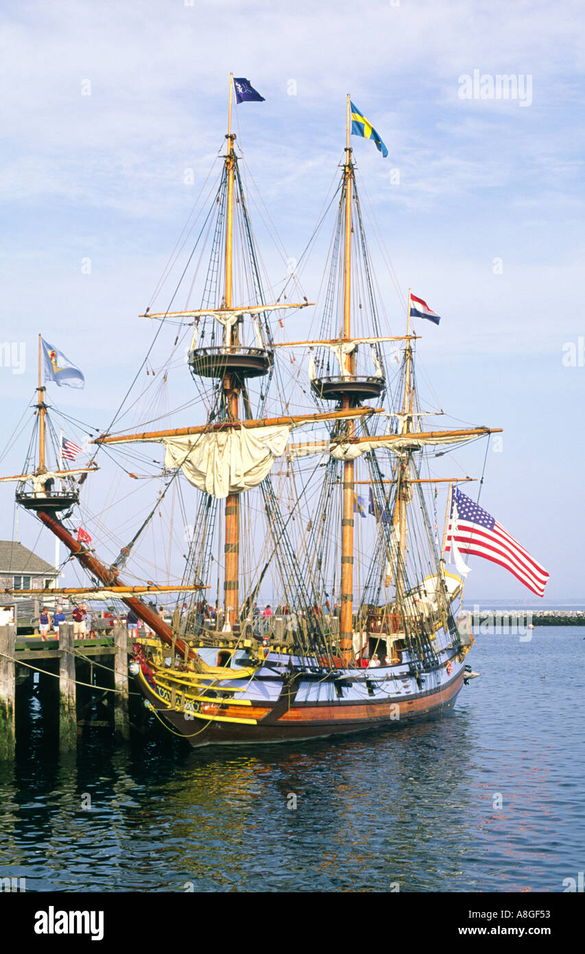 Cape Cod, New England. Tallship old sailing ship name of Kalmar Nyckel ...