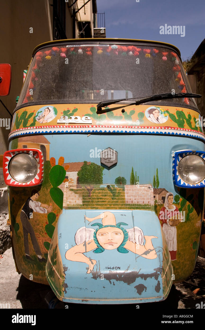 Piaggio Ape decorated in traditional manner by Sicilian artist and ...