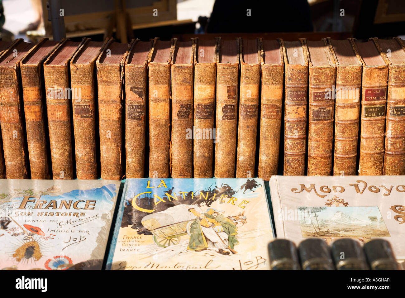 French antique history books Stock Photo - Alamy