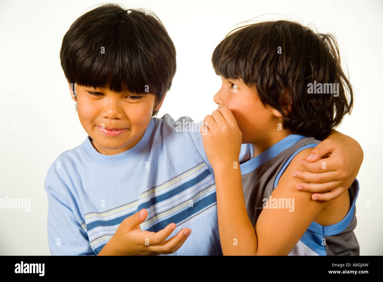 An 8 year old Californian Chinese American boy whispers a secret to his ... An 8 year old Californian Chinese American boy whispers a secret to his ...