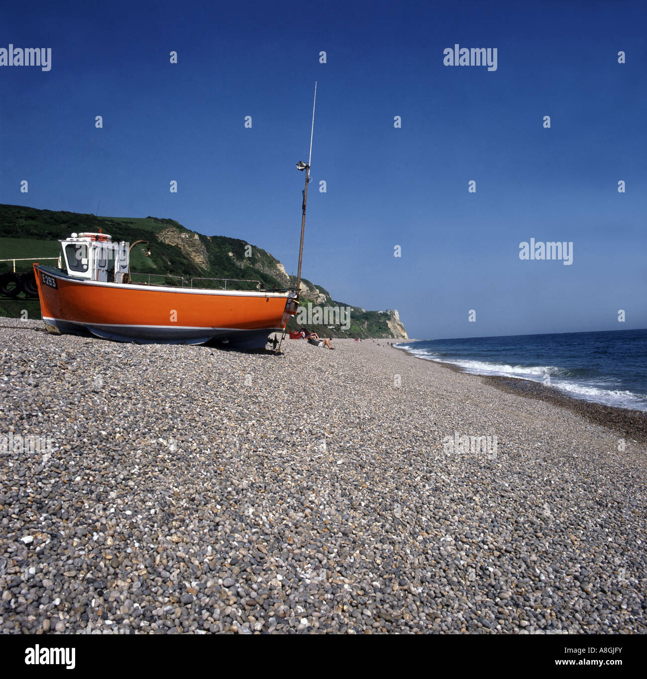 Fishing boat branscombe beach hi-res stock photography and images - Alamy