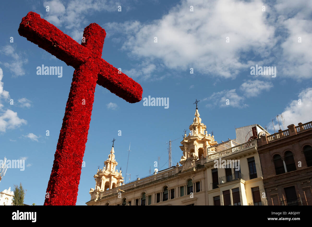 flower decorated cross cordoba spain andalucia Stock Photo - Alamy