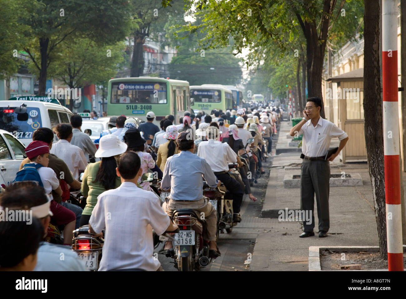Traffic Jam In Saigon, Vietnam Stock Photo - Alamy