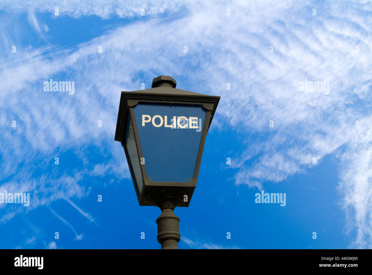 Police lamp outside a police station hampshire 2007 Stock Photo - Alamy
