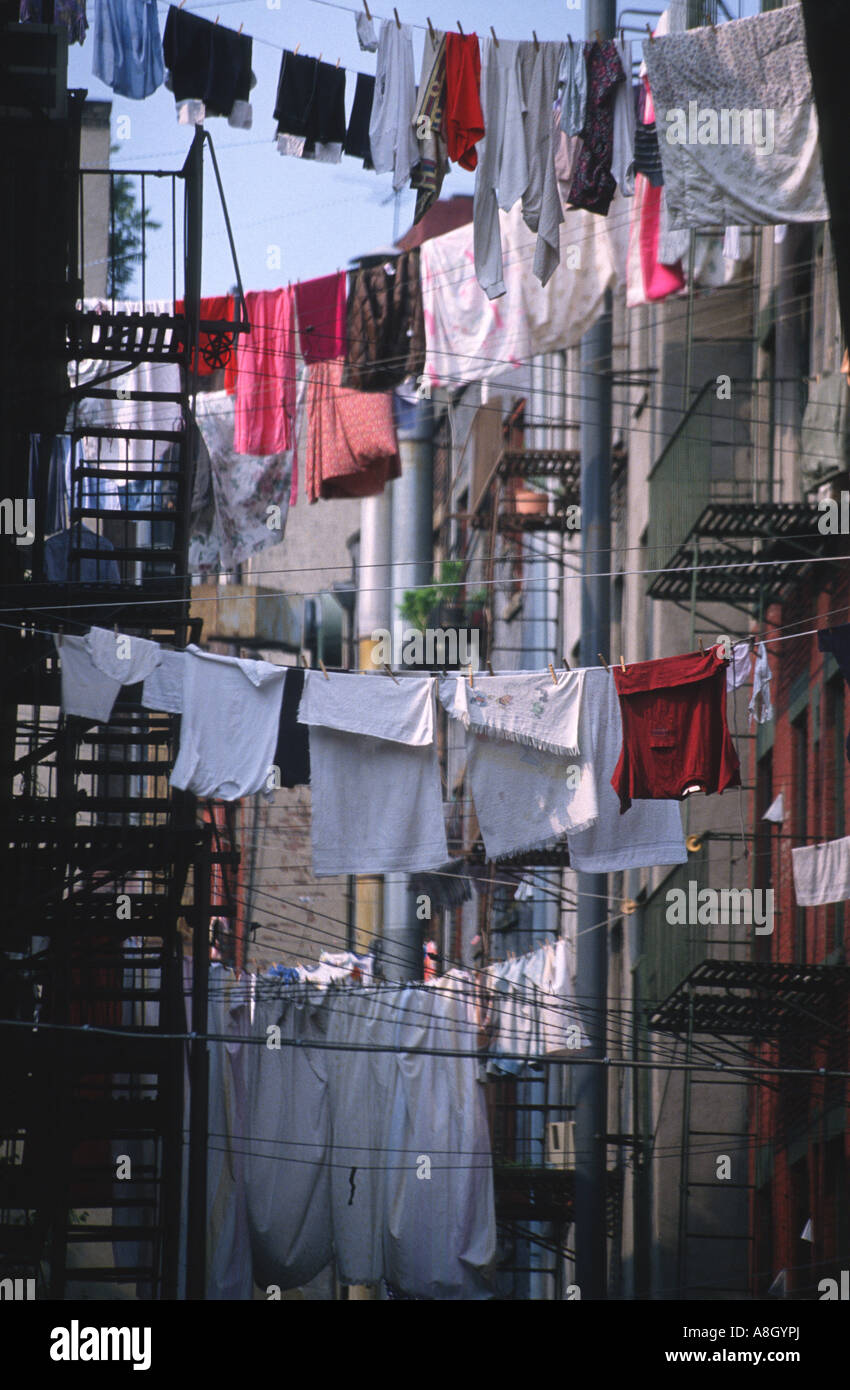 clothes lines NYC Stock Photo - Alamy