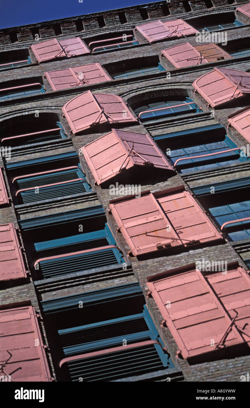Pink shutters of Puck Building NYC Stock Photo - Alamy