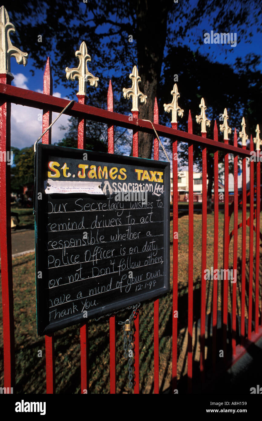 Trinidad, Port of Spain, Sign, Woodford Square Stock Photo - Alamy