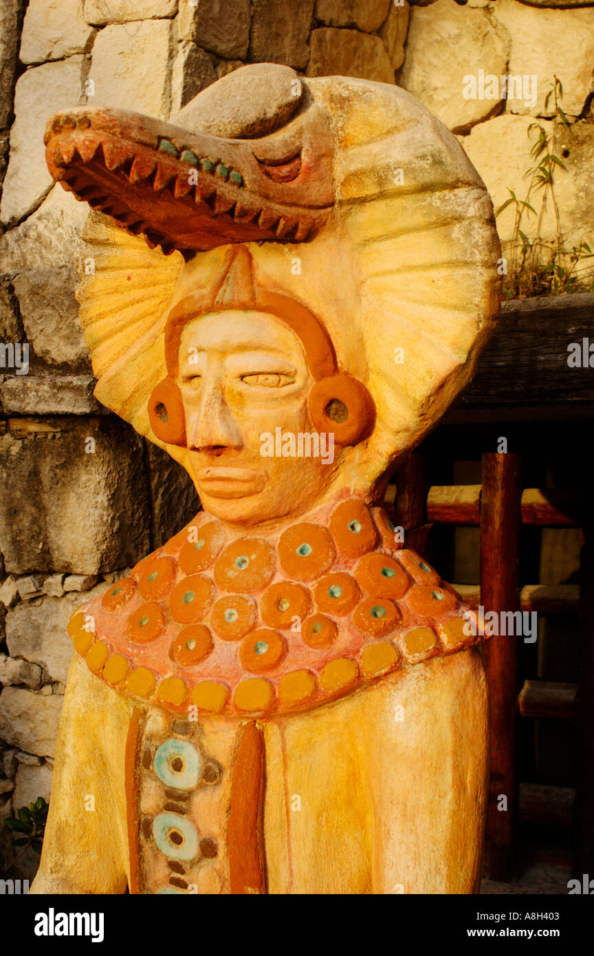 Mexico, Riviera Maya, Contemporary Mayan statue Stock Photo - Alamy