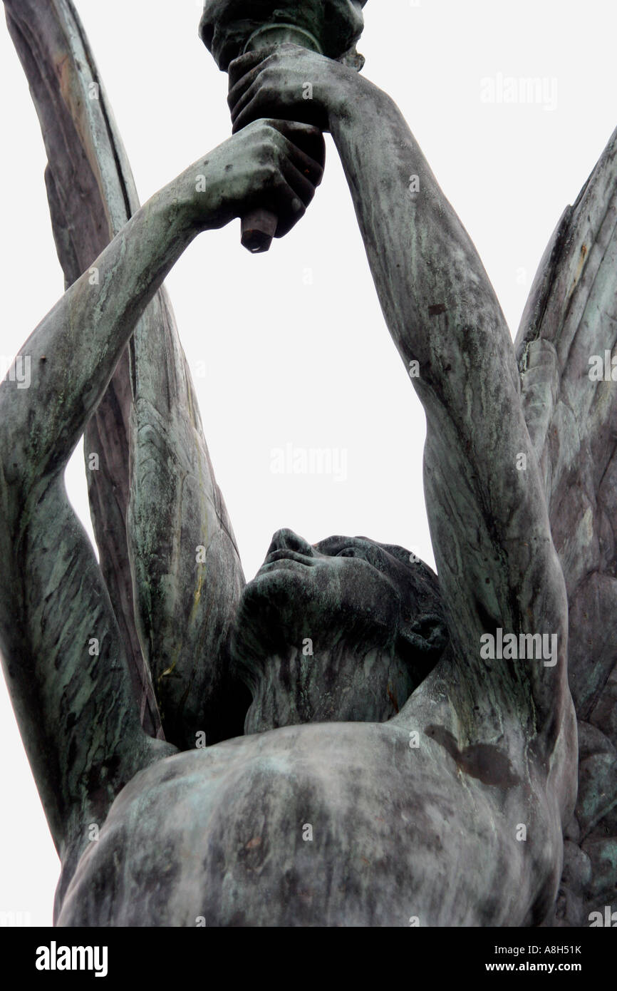 stark, statue, angel, malvern, torch, steel, wing Stock Photo - Alamy