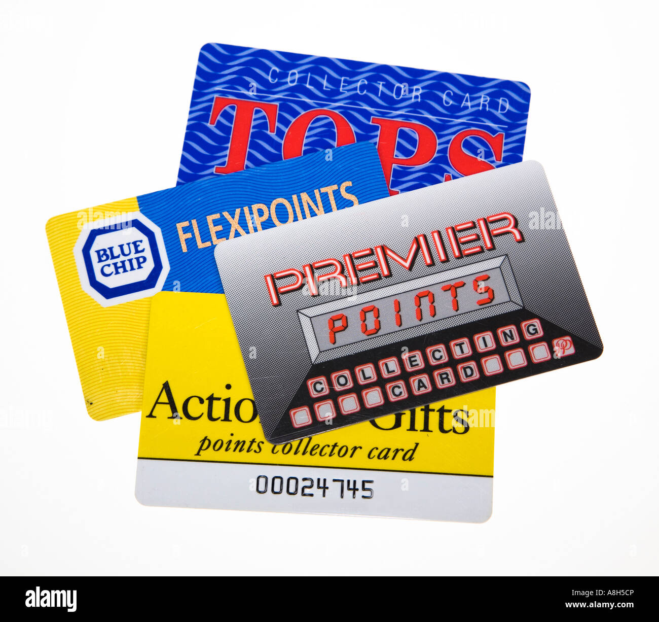 Cards used to collect points for free gifts as examples of those issued ...