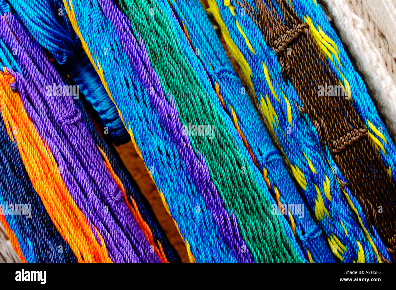 Mexico, Riviera Maya, String hammocks Stock Photo - Alamy