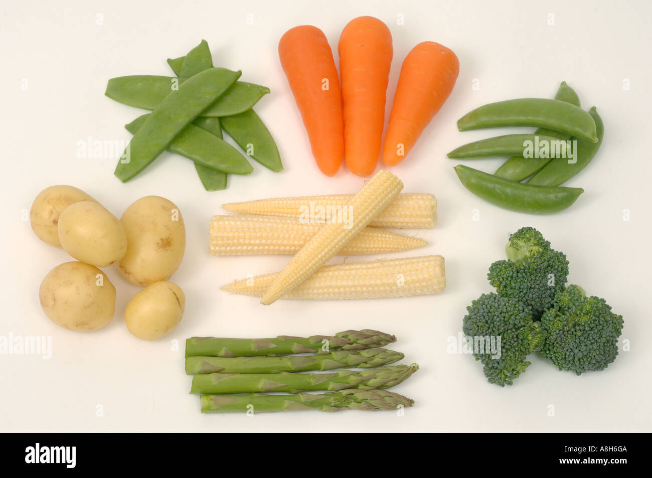 Vegetable produce typical supermarket bought mixed vegetable pack Stock ...