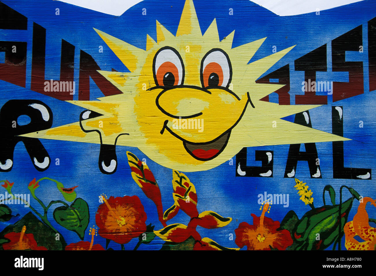 St Lucia, Sunrise sign Stock Photo - Alamy