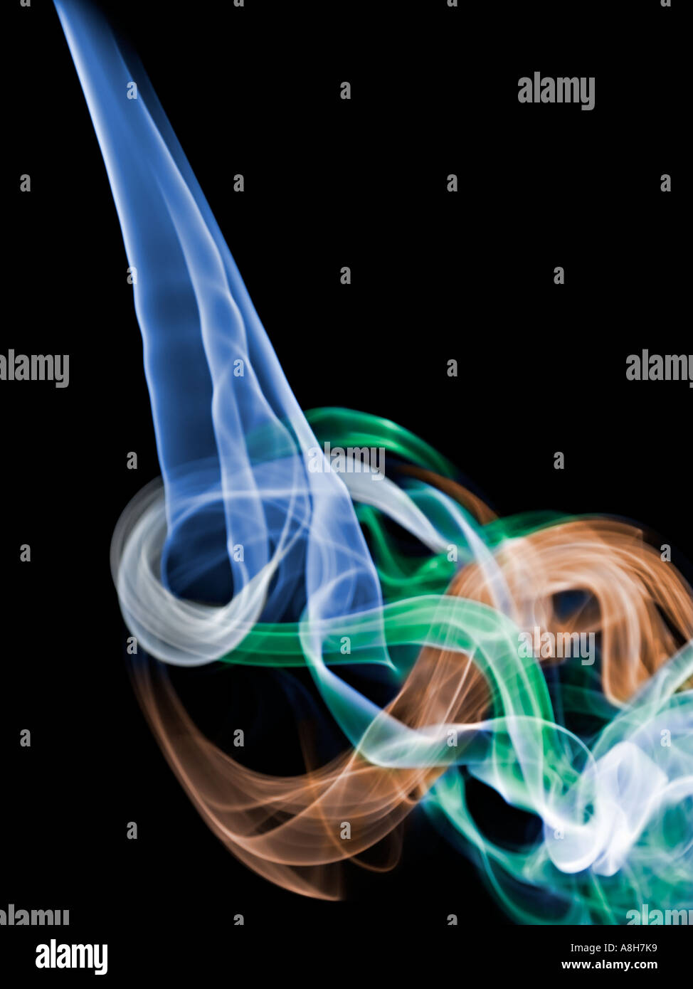 Merlin the Magician (abstract) - Colorized incense smoke trails on a ...