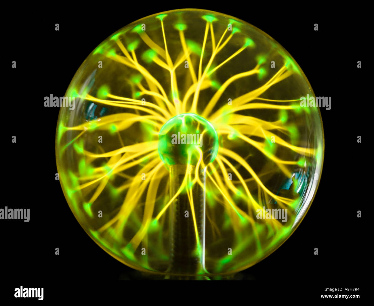 Colorful plasma lamp experiment on a black background Stock Photo - Alamy