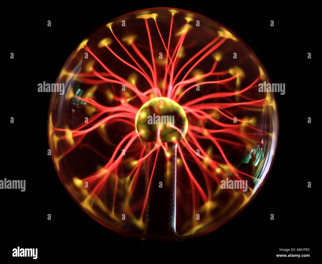 Colorful plasma lamp experiment on a black background Stock Photo - Alamy