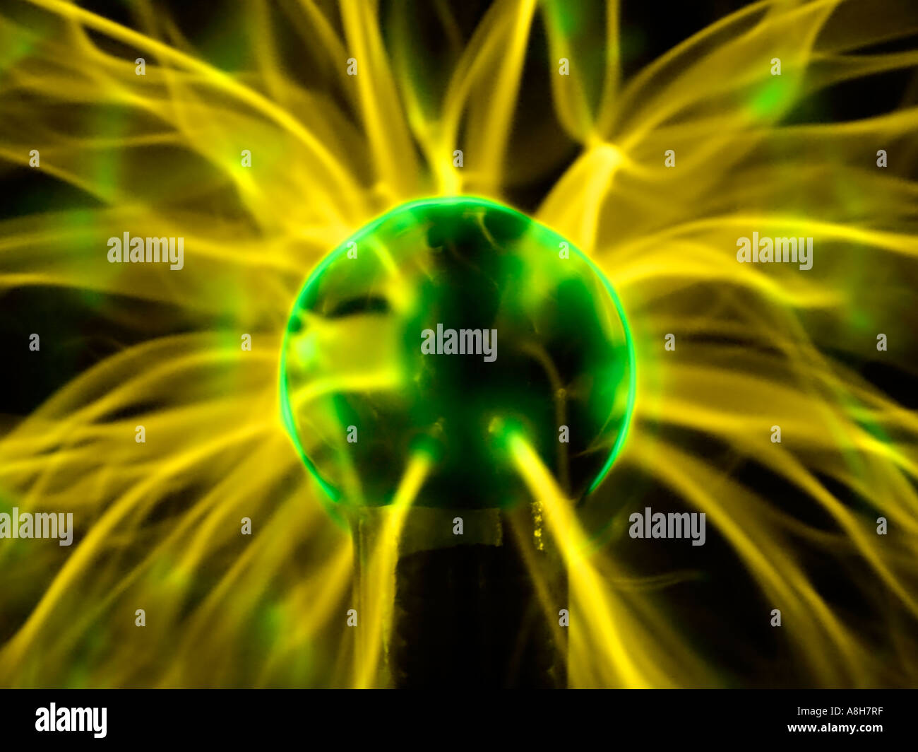 Colorful plasma lamp experiment on a black background Stock Photo - Alamy