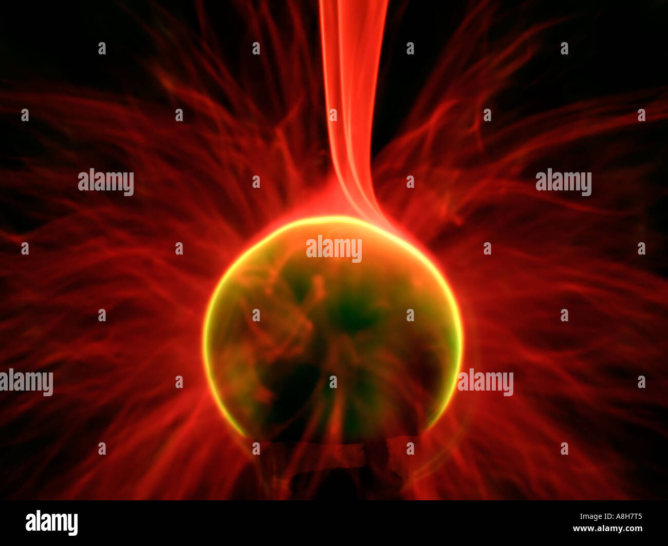Colorful plasma lamp experiment on a black background Stock Photo - Alamy