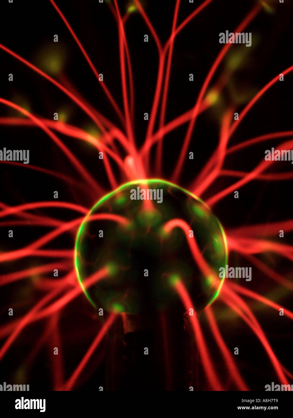 Colorful plasma lamp experiment on a black background Stock Photo - Alamy