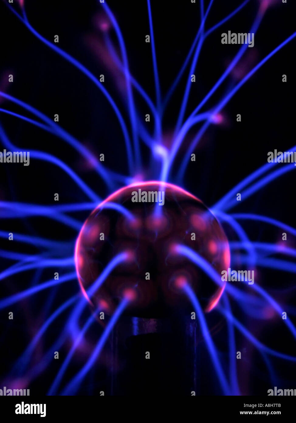 Colorful plasma lamp experiment on a black background Stock Photo - Alamy