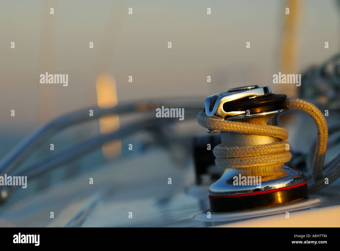 Details sail ship with morning light Stock Photo - Alamy