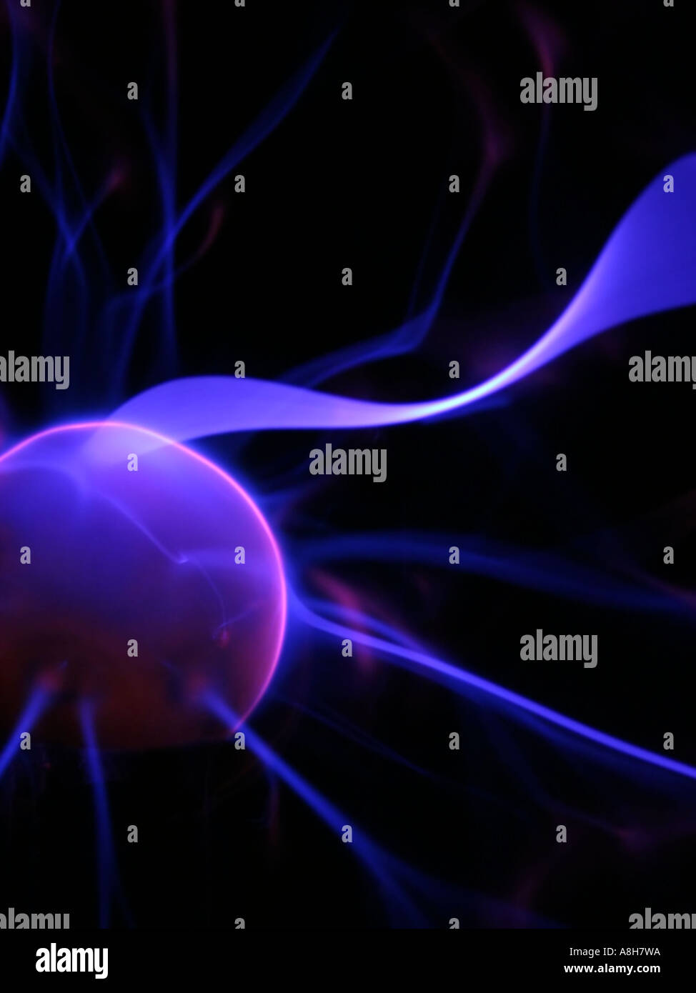 Colorful plasma lamp experiment on a black background Stock Photo - Alamy