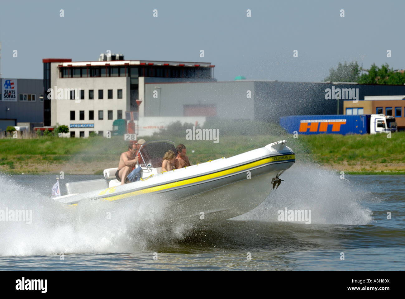 Speedboot action Nieuwe Waterweg Stock Photo - Alamy